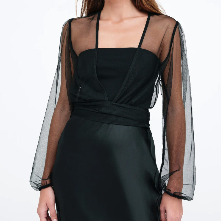 Verona Bolero Black Mesh | Finds Clothing