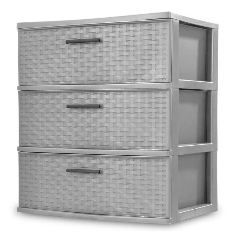 Sterilite Storage Drawer, 3 Drawer Plastic Weave Wide Tower | Finds ...